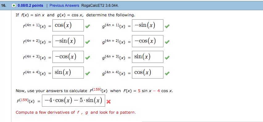 Solved If = sin x and g{x) = cos x, determine the following. | Chegg.com