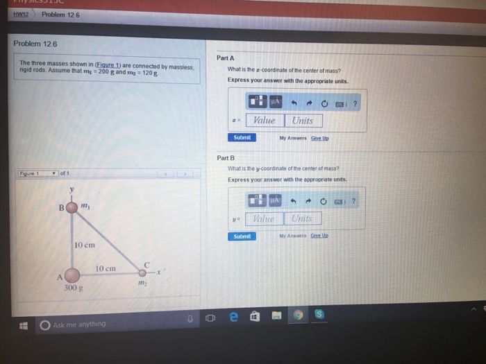 Solved The three masses shown in (Figure 1) are connected by | Chegg.com