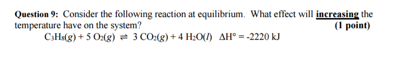 Solved Consider The Following Reaction At Equilibrium What