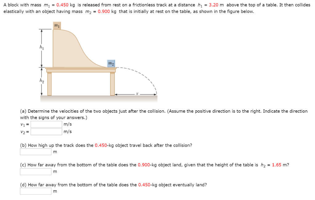 Solved A block with mass m1 = 0.450 kg is released from rest | Chegg.com