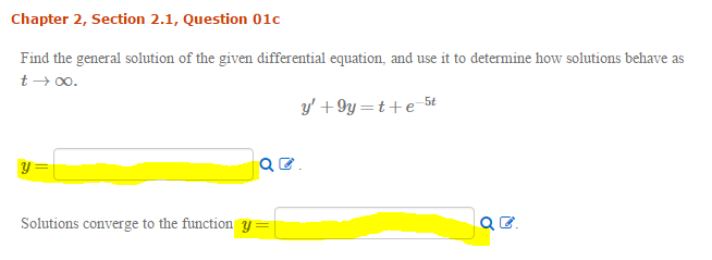 Solved Chapter 2, Section 2.1, Question 08c Find the general | Chegg.com