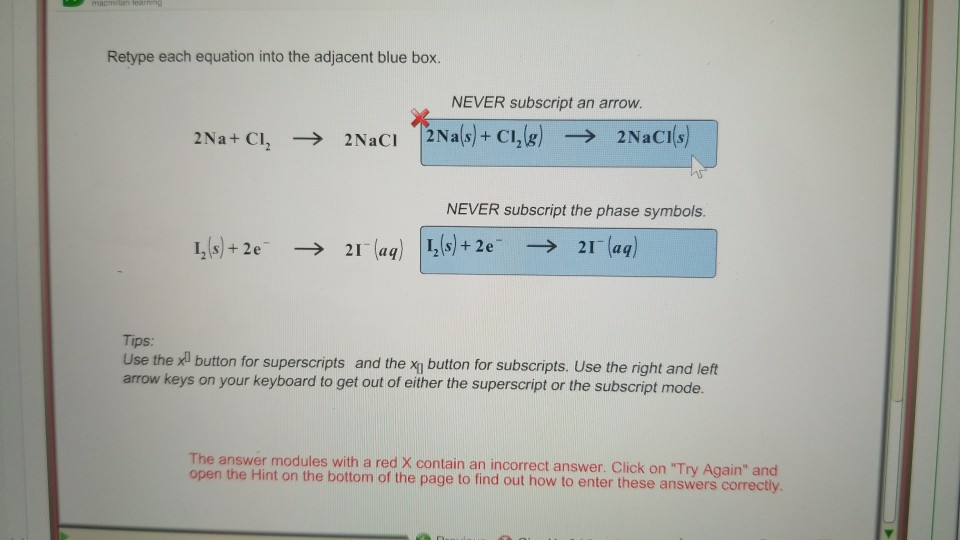 Solved Retype each equation into the adjacent blue box. | Chegg.com