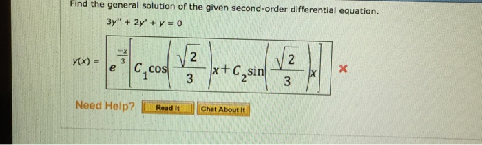 Solved Find the general solution of the given second-order | Chegg.com