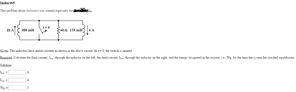 Solved This problem about Inductors was created especially | Chegg.com