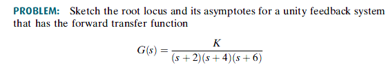 Solved PROBLEM: Sketch the root locus and its asymptotes for | Chegg.com