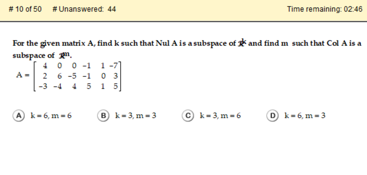 Solved 5 of 50 Unanswered: 44 Time remaining: 02:47 Find a | Chegg.com