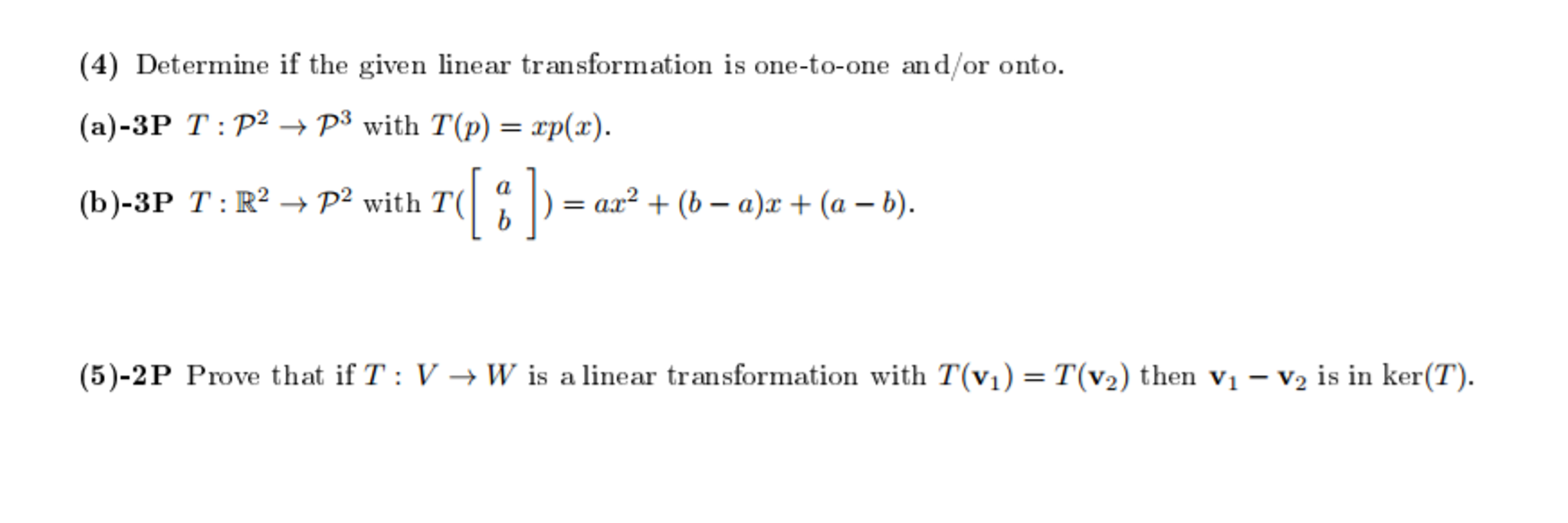 Solved Determine if the given linear transformation is | Chegg.com