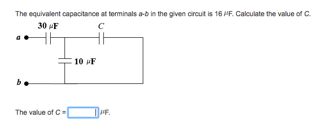 Solved The equivalent capacitance at terminals a-b in the | Chegg.com