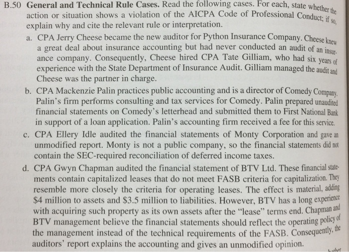 Solved General and Technical Rule Cases. Read the following | Chegg.com