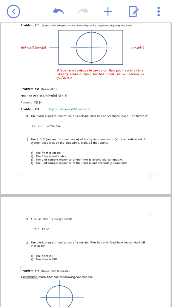 Solved Problem 1 Topics Pole Zero Plot And Its