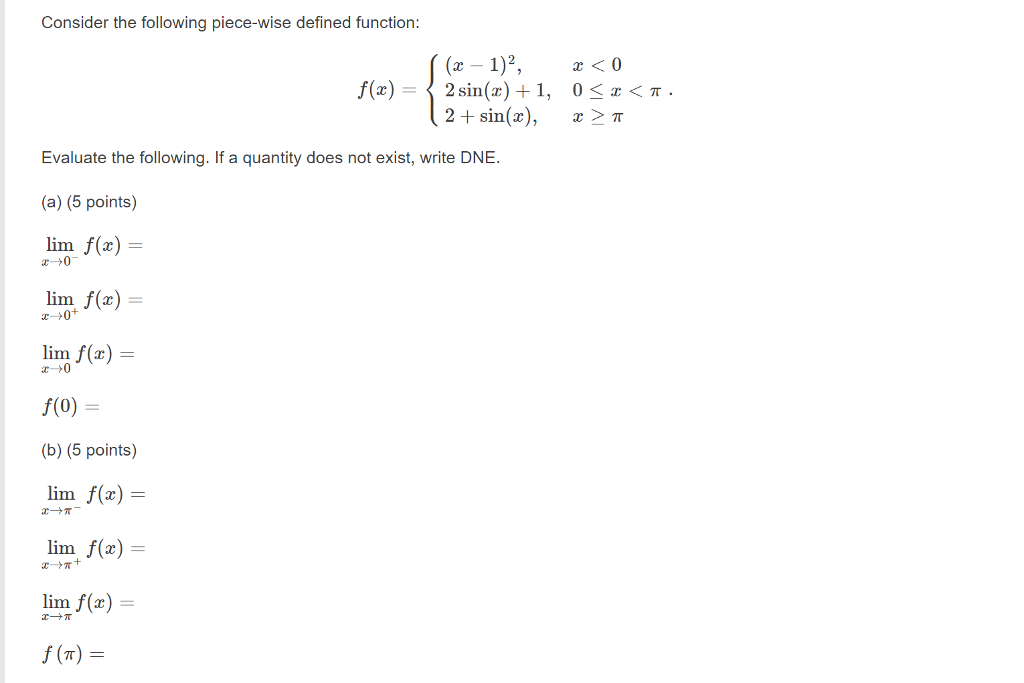 Solved Consider the following piece-wise defined function (x | Chegg.com