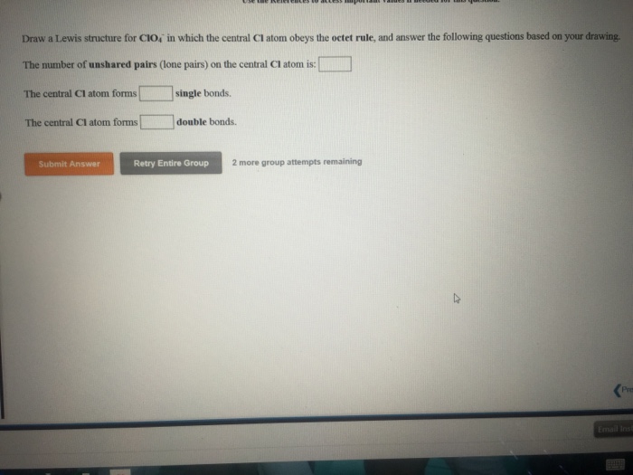 Solved Draw a Lewis structure for ClO_4^- in which the | Chegg.com