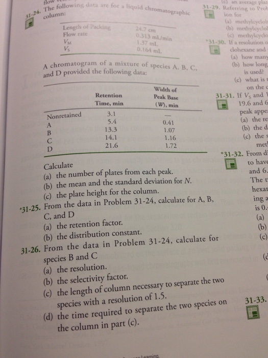 Solved From the data in Problem 31-24, calculate for A, B, | Chegg.com
