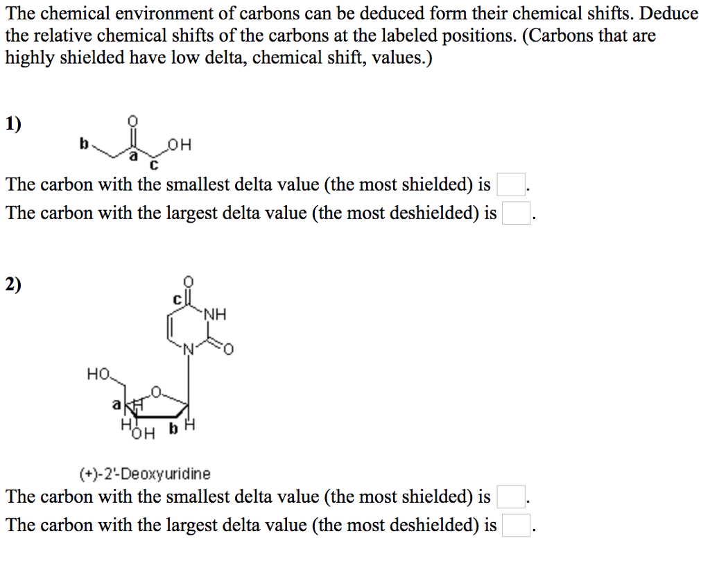 Solved The chemical environment of carbons can be deduced | Chegg.com
