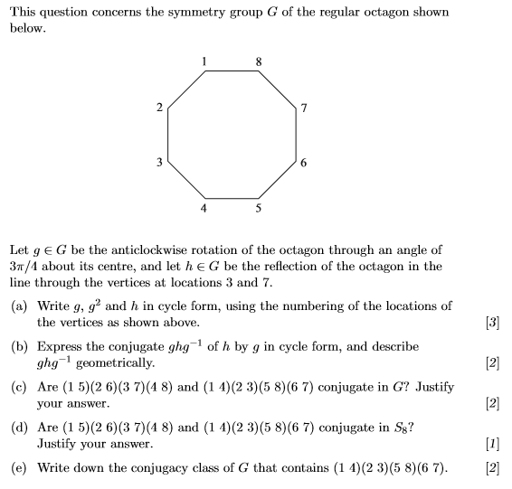 This question concerns the symmetry group G of the | Chegg.com