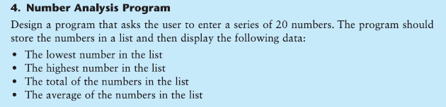 Solved 4. Number Analysis Program Design a program that asks | Chegg.com