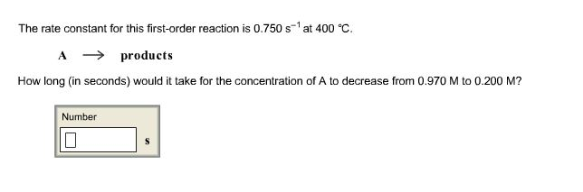 Solved The rate constant for this first-order reaction is | Chegg.com