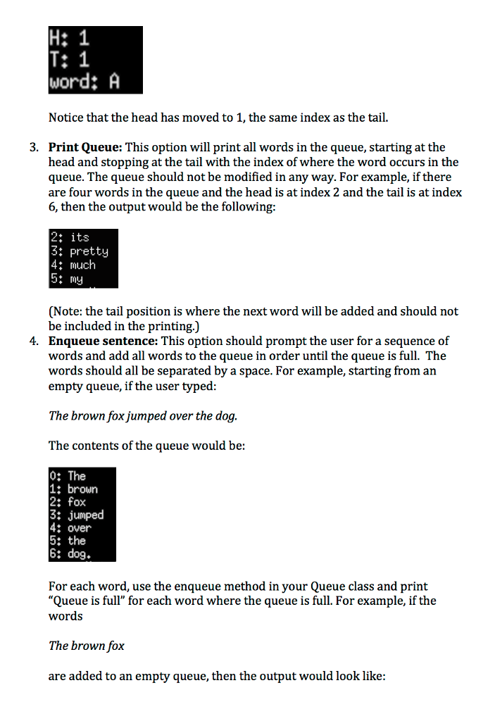 Solved Build your own word queue In this assignment, you're | Chegg.com