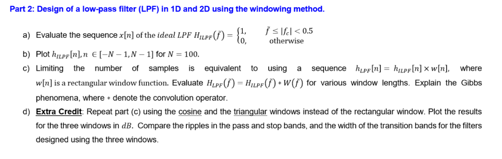 Evaluate the sequence x [n] of the ideal LPF H_ILPF | Chegg.com