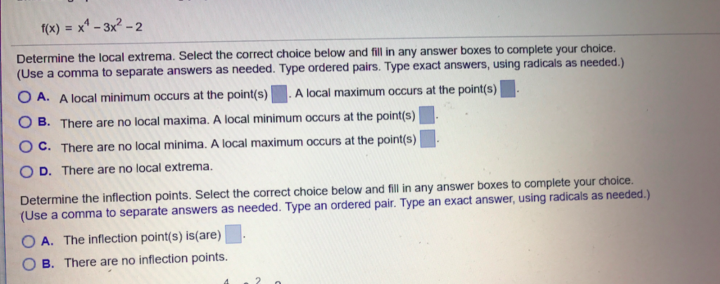Solved Identify local extrema and inflection points of the | Chegg.com