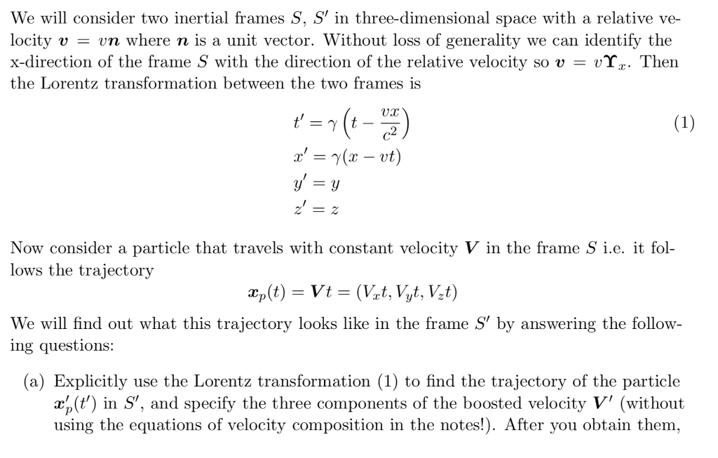 Solved We will consider two inertial frames S, S in | Chegg.com
