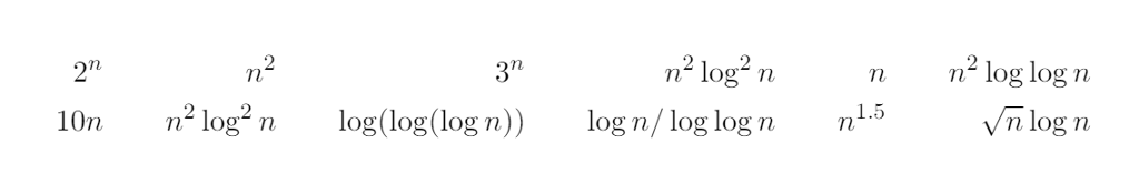 Solved Rank the following functions by order of growth; that | Chegg.com
