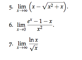Solved Compute the limits? 5. lim(x-sqrt(x^2+x) as x | Chegg.com