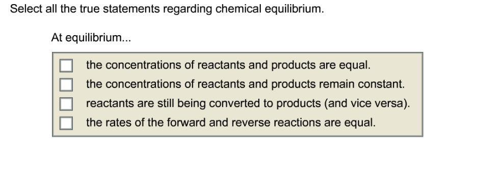 Solved Select all the true statements regarding chemical | Chegg.com
