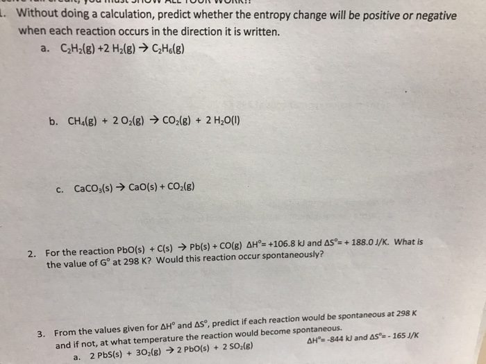Solved Without doing a calculation, predict whether the | Chegg.com