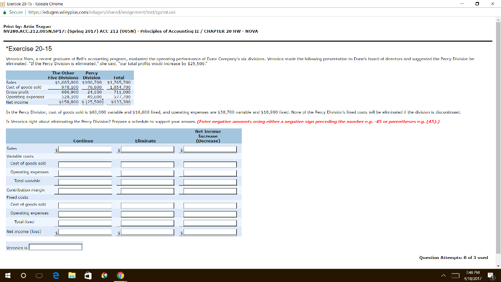 Solved Exercise 20-15 Google Chrome Secure l https:// | Chegg.com