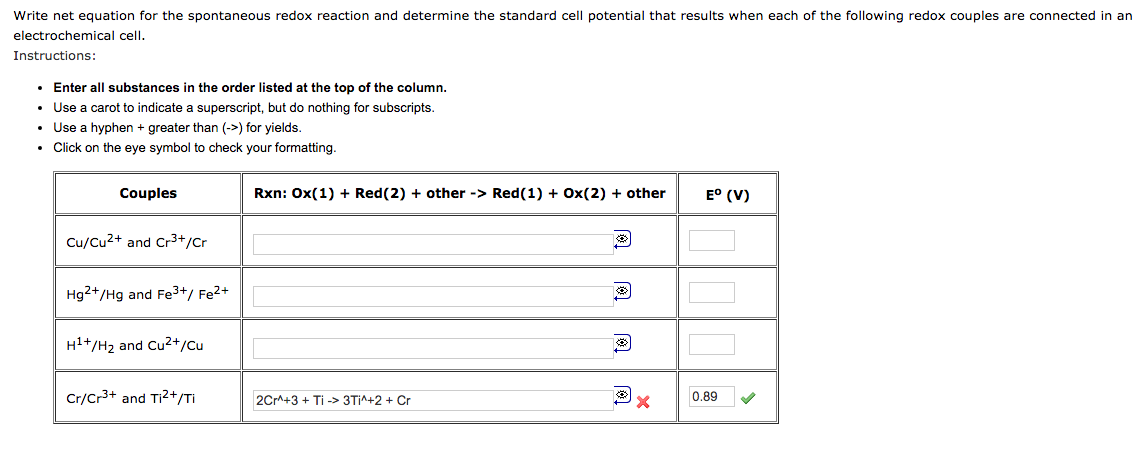 Solved Write net equation for the spontaneous redox reaction | Chegg.com