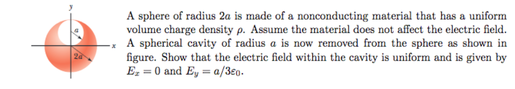 Solved A sphere of radius 2a is made of a nonconducting | Chegg.com