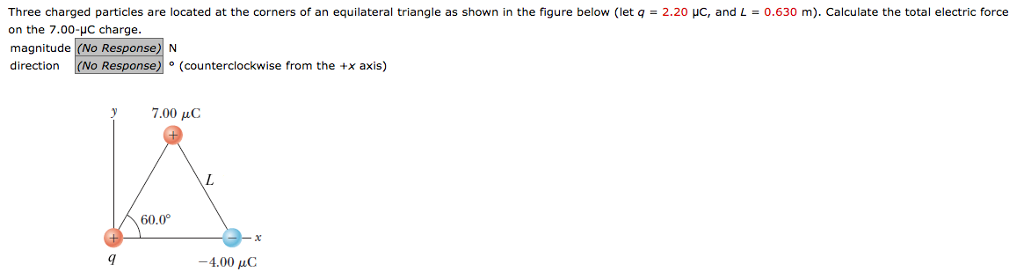 Solved Three charged particles are located at the corners of | Chegg.com