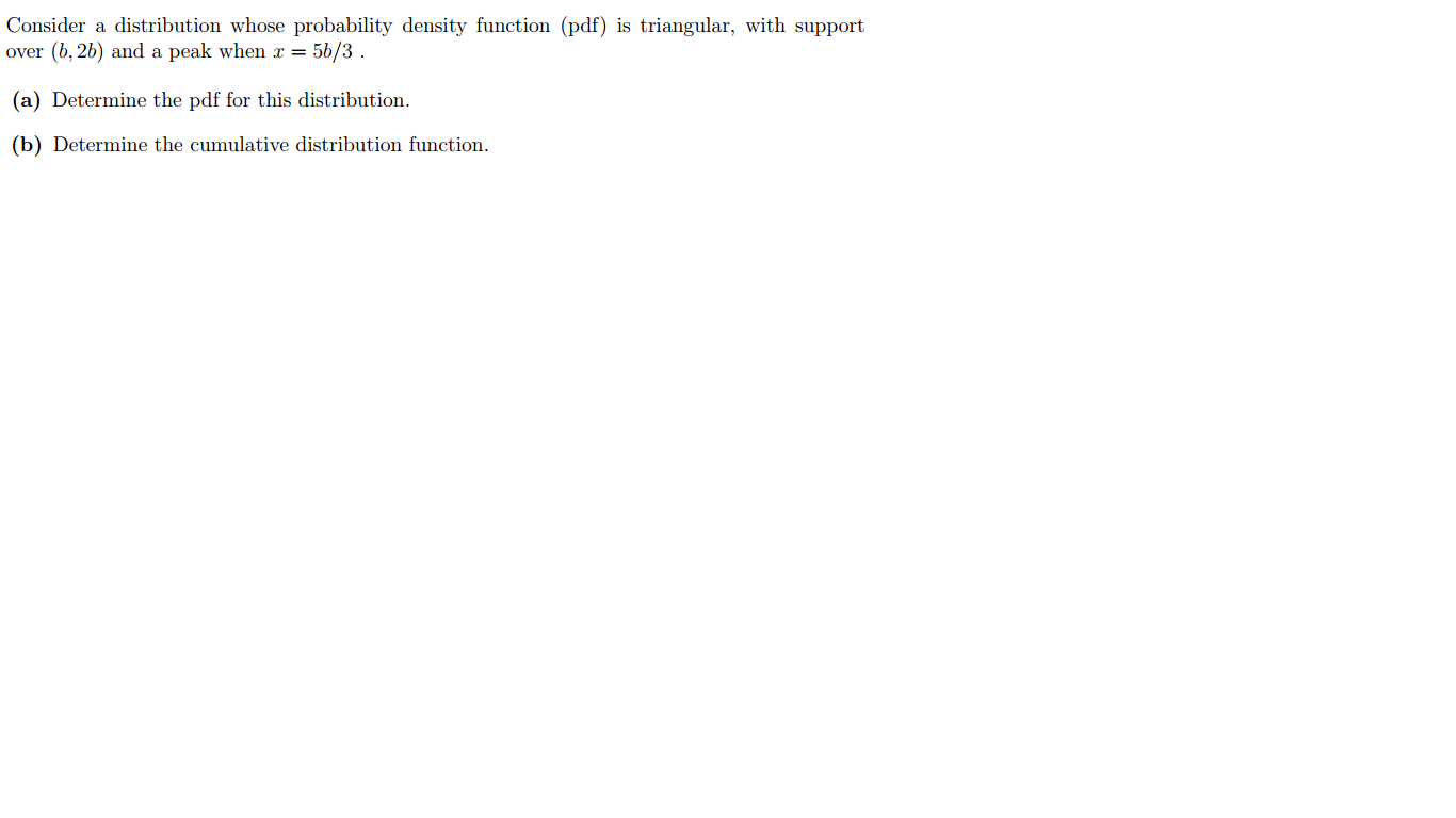 Solved Consider a distribution whose probability density | Chegg.com