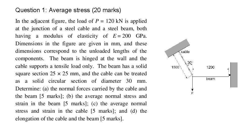 Solved In the adjacent figure, the load of P = 120 kN is | Chegg.com