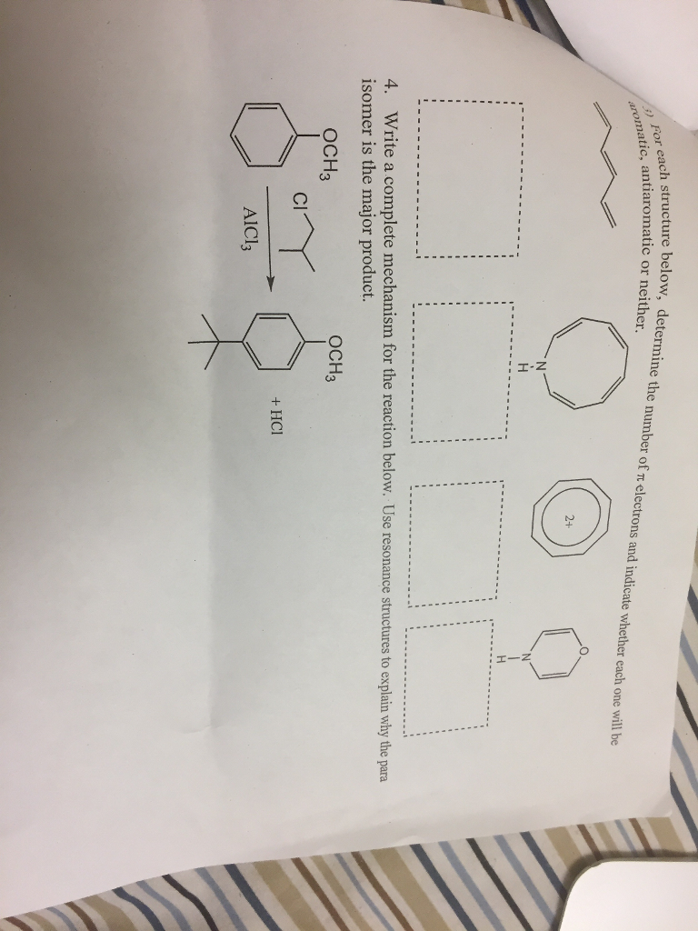 Solved For each structure below atic, antiaromatic or | Chegg.com