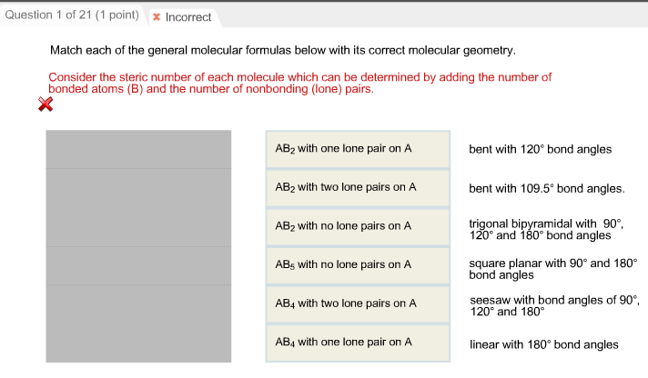 Solved Match each of the general molecular formulas below | Chegg.com