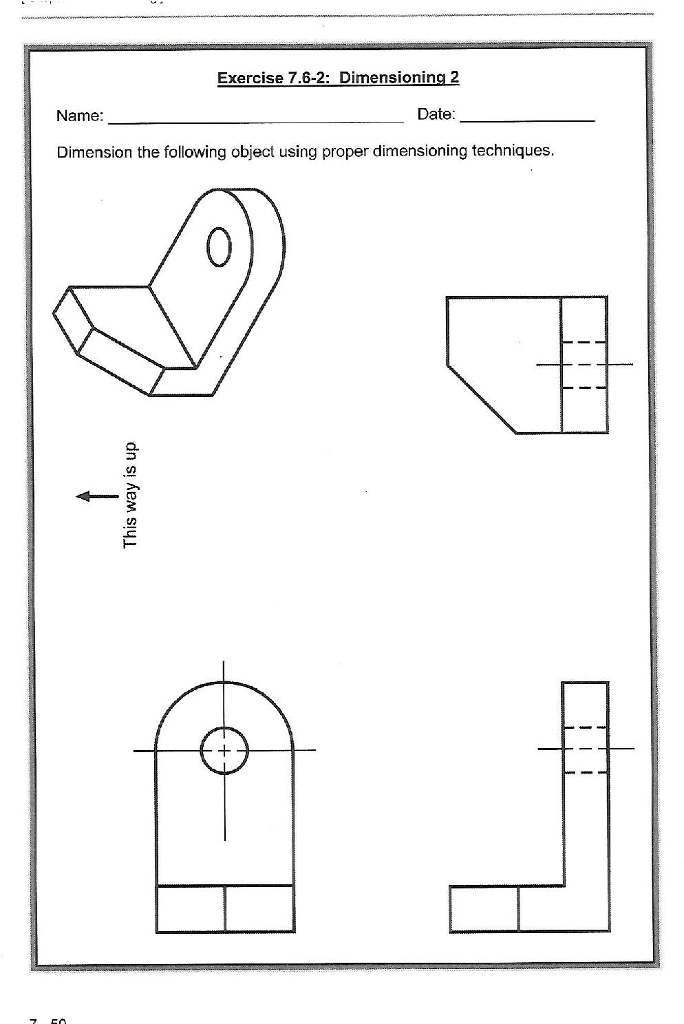 Solved Exercise 7.6-2: Dimensioning 2 Name: Date Dimension | Chegg.com