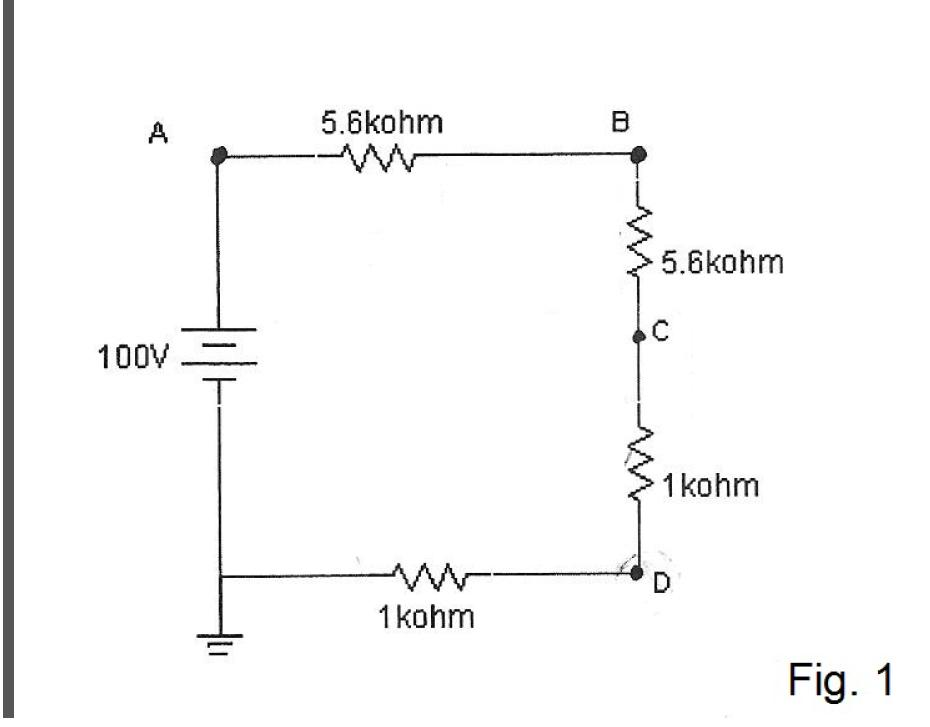 Solved 15. In Figure 1, find voltage between point D and | Chegg.com