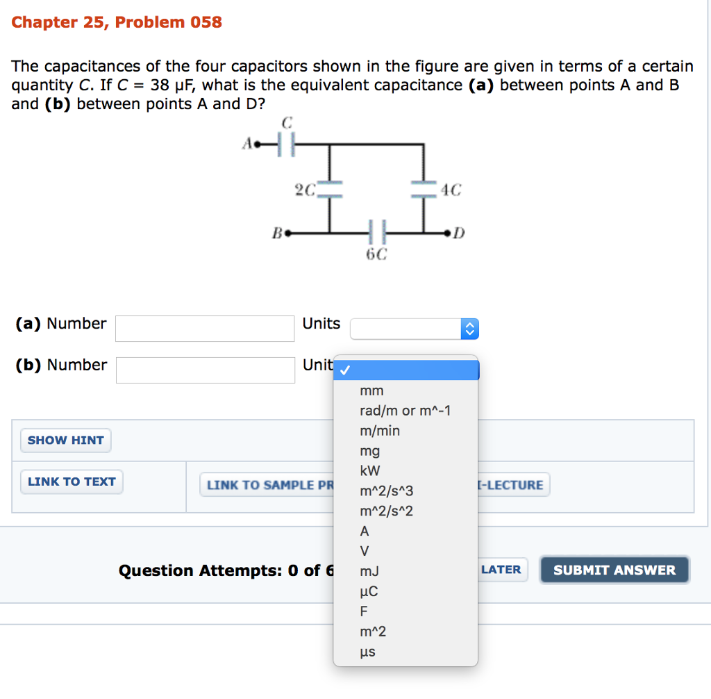 Solved Chapter 25, Problem 058 The capacitances of the four | Chegg.com