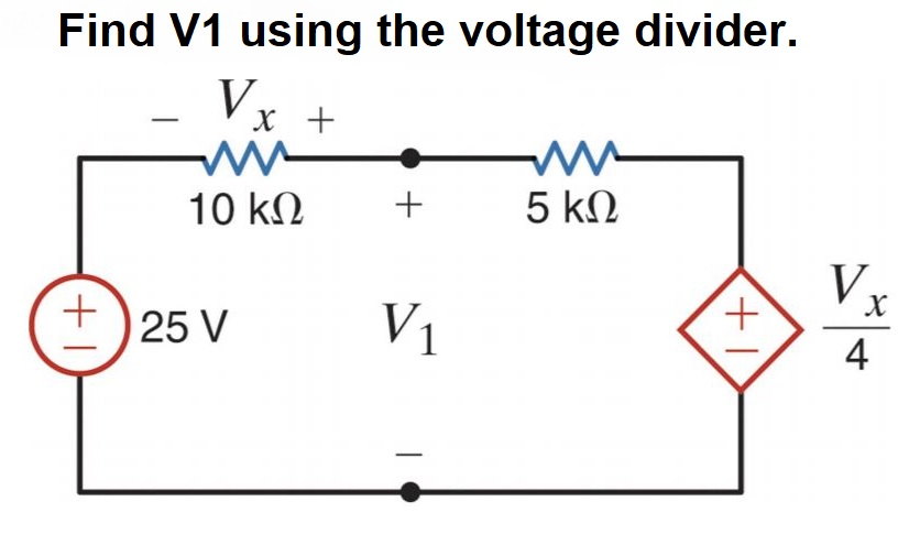 Solved Find V_1 using the voltage divider. | Chegg.com