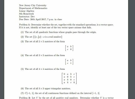 Solved New Jersey City University of Mathematics Linear | Chegg.com