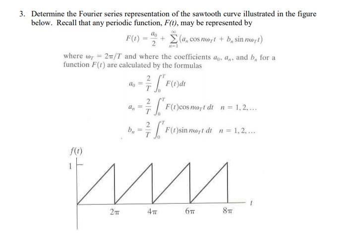 Solved 3 Determine The Fourier Series Representation Of The