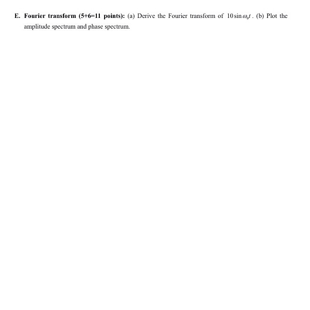 Solved E. Fourier transform: (a) Derive the Fourier | Chegg.com