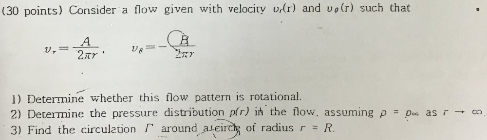 Solved Consider a flow given with velocity v_r(r) and | Chegg.com