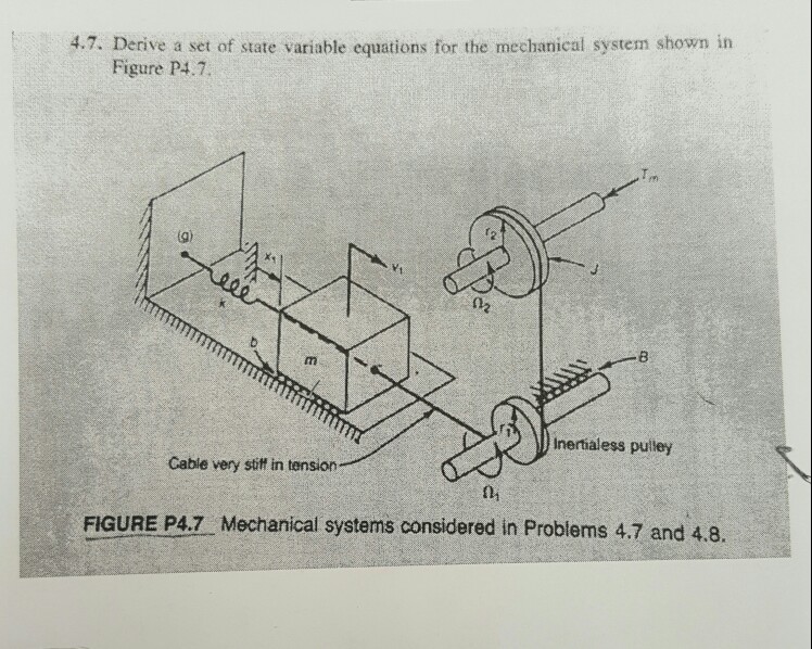Solved 4.7. Derive a set of state variable equations for the | Chegg.com