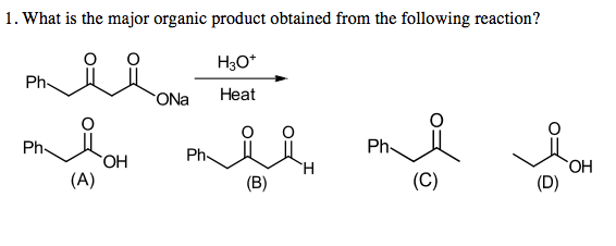 Solved 1. What is the major organic product obtained from | Chegg.com