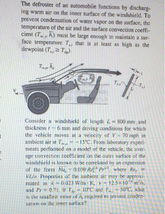 The defroster of an automobile functions by | Chegg.com