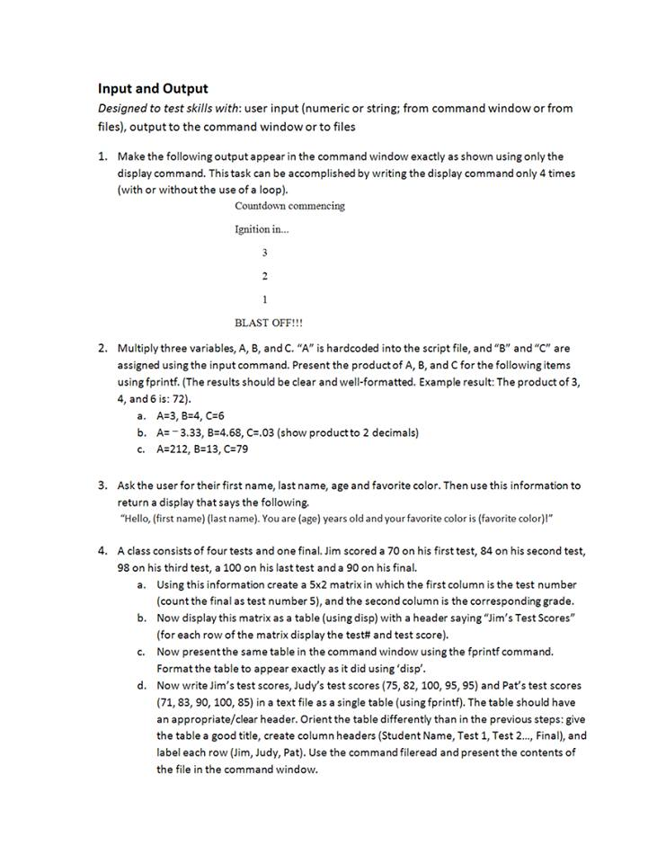 Solved Make the following output appear in the command | Chegg.com