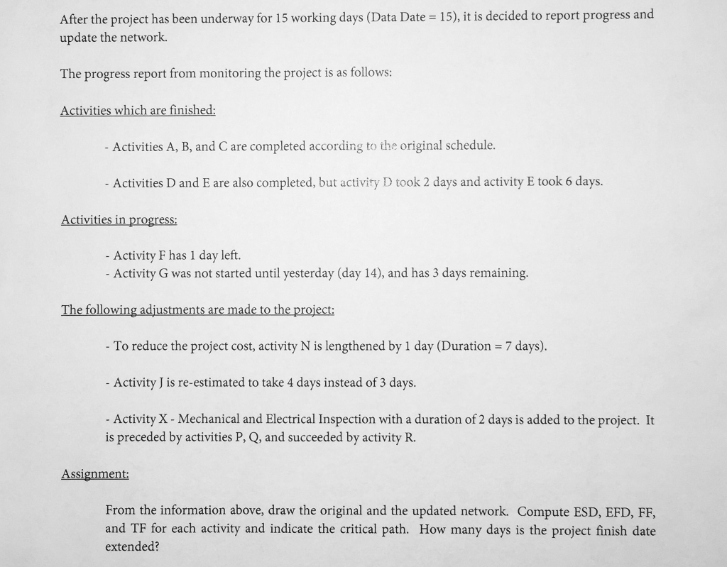 Solved Office Building Project Id Activity Move In Working